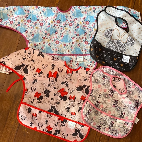 Disney | Accessories | 4 Bib Lot Disney Baby Superbib Minnie Mouse ...